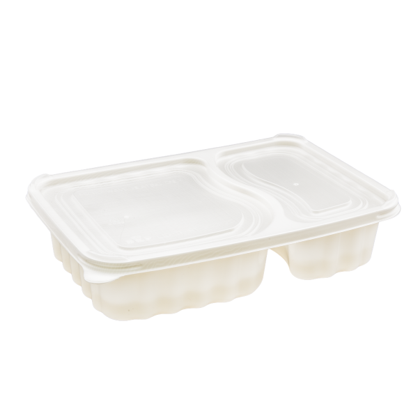 [BIODEGRADABLE] 2-COMPARTMENTS BASE & LID 200 SETS (BIO-SKP1623-2C-SET